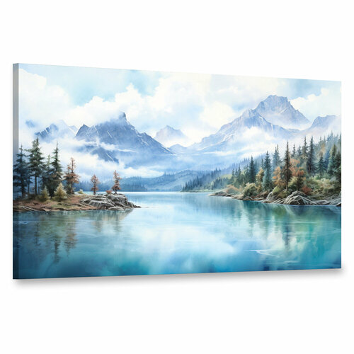 Интерьерная картина 100х60 "Бирюзовый пейзаж"