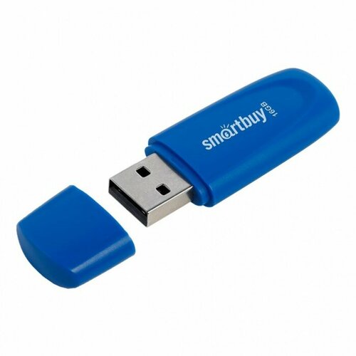 Флешка Smartbuy 016GB2SCB, 16 Гб, USB2.0, чт до 15 Мб/с, зап до 12 Мб/с, синяя (комплект из 3 шт)