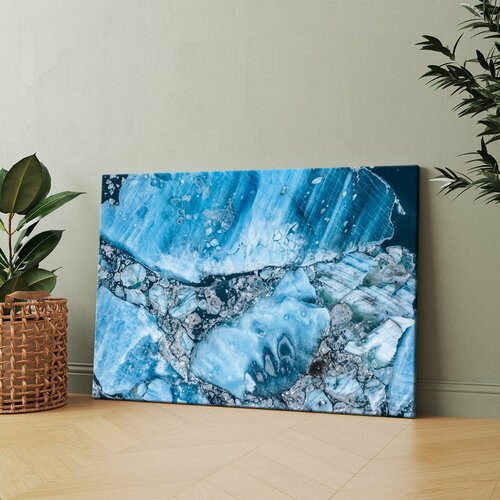 Картина на холсте (Лед на воде) 60x80 см. Интерьерная, на стену.
