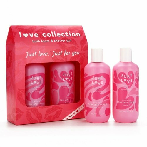 Подарочный набор косметики Love collection, гель для душа 300 мл и пена для ванны 300 мл, чистое счастье