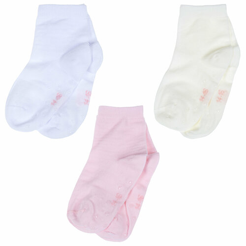 Носки RuSocks 3 пары, размер 10-12, бежевый, розовый