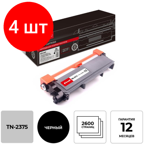 Комплект 4 штук, Картридж лазерный Комус TN-2375 чер. пов. емк. для Brother HL-L2300