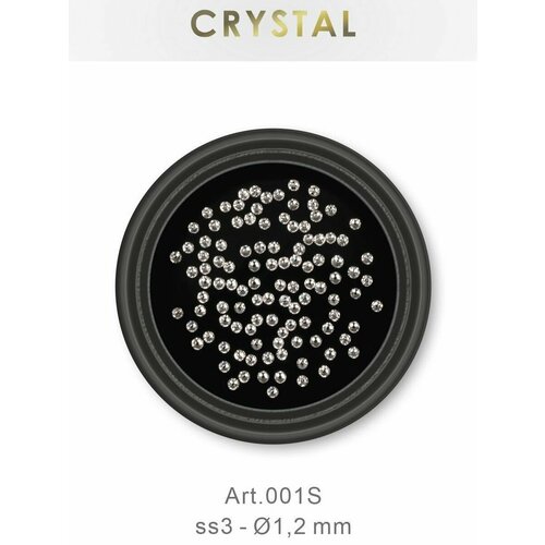Стразы для ногтей Crystal ss3 прозрачные, 001 S, 100 шт.