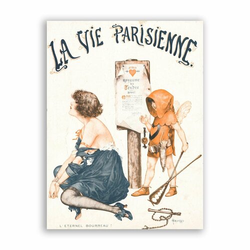 Постер на бумаге в стиле Пин-ап / La Vie Parisienne - LEternel Bourreau! / Размер 30 x 40 см