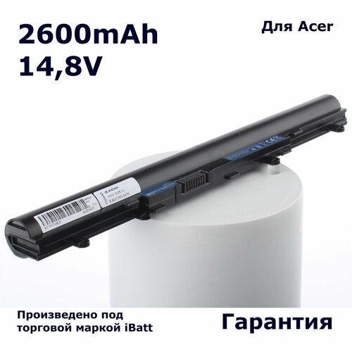 Аккумулятор iBatt 2600mAh, для Aspire V5-571G E1-522 E1-570G E1-572G V5-531 E1-532G V5-551 ASPIRE