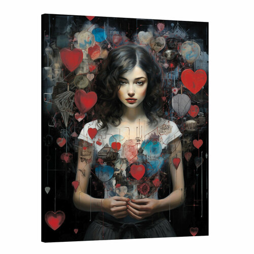 Интерьерная картина 50х70 "Искра страсти в сердце девушки"
