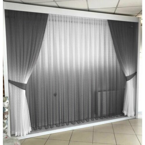 Тюлевые шторы СИЯН-1 (шир. 400 см х выс. 250 см ) Цвет серый