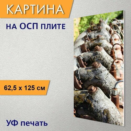 Вертикальная картина на ОСП "Двигатель, тренироваться, цилиндр" 62x125 см. для интерьериа