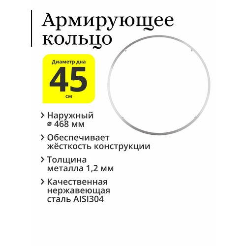 Армирующее кольцо для увеличителя на перегонный куб с диаметром дна 45 см
