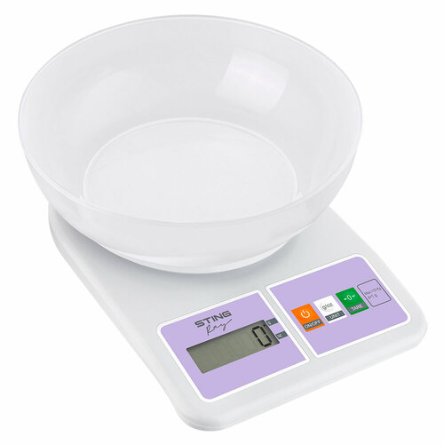 STINGRAY ST-SC5109A белый/лиловый весы кухонные со встроенным термометром