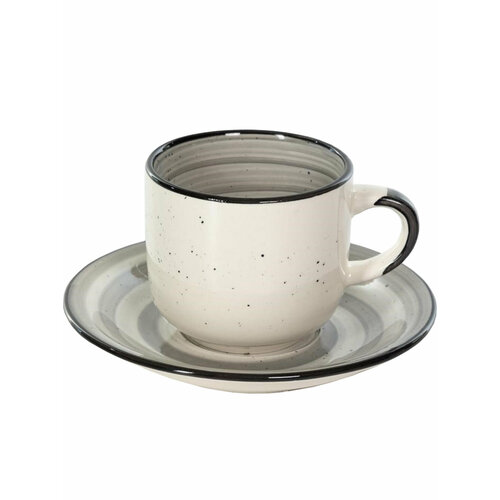 Набор чайный Elrington аэрограф графитовый бриз, чашка + блюдце, 139-27121