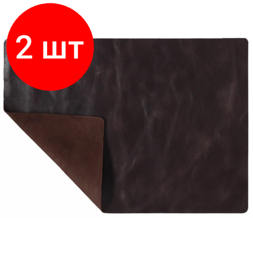 Комплект 2 штук, Коврик на стол Attache Selection 30х42см натуральная кожа Элегант коричневы