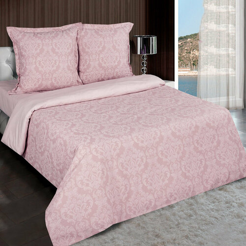 Комплект постельного белья АртПостель, "Византия розовый" 2 спальный, Поплин, однотонный, узоры