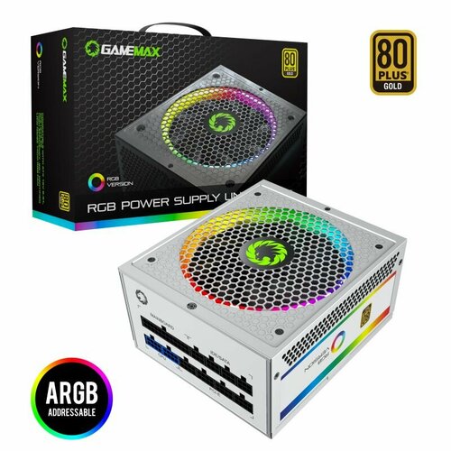 Блок питания GameMax RGB-850 850W белый (850 Вт 80+ Gold)