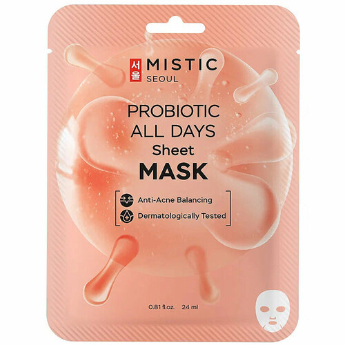 Mistic~Тканевая маска с пробиотиками~Probiotic All Days Sheet Mask