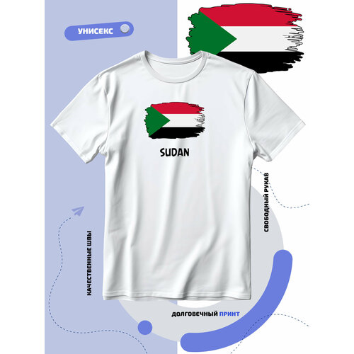 Футболка SMAIL-P с флагом Судана-Sudan, размер M, белый