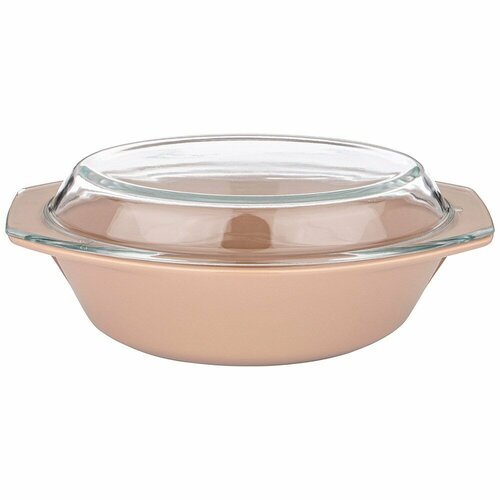 Форма для запекания со стеклянной жаропрочной крышкой agness 35,5*21,3*13,4 см 2,5л капучино (кор=6ш