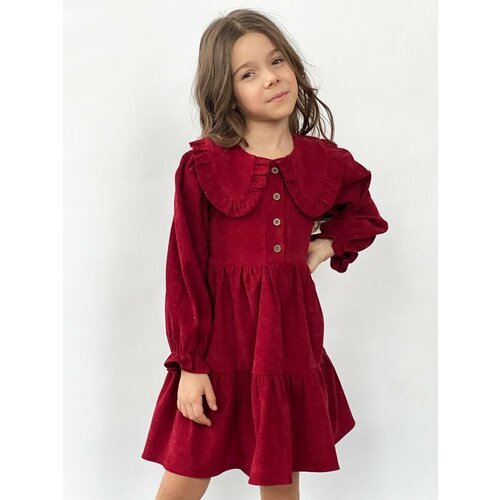 Платье Бушон, размер 110-116, бордовый