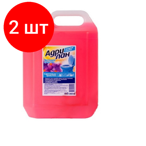 Комплект 2 штук, Средство для сантехники Адрилан с цветочным ароматом 5л