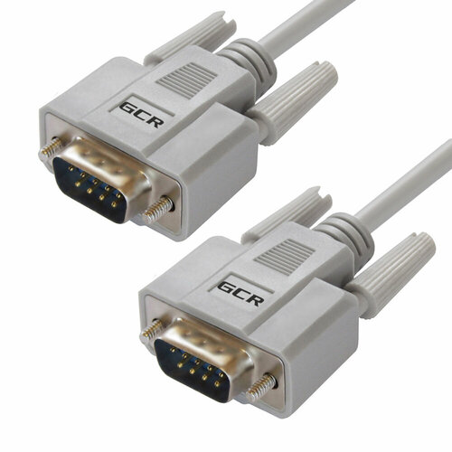 Модемный кабель 4 метра GCR COM кабель RS232 DB9 кабель для систем АСУ ТП ресивера компьютера модема принтера серый провод для ПК DB9M / DB9M
