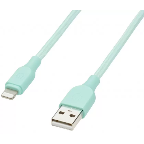 Кабель Gerffins PRO USB-A - Lightning Nylon, 1м, бирюзовый, GFPRO-CABN-AL-TURQUOSE