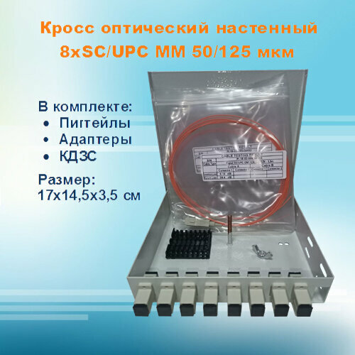 Кросс оптический настенный НКРУ-ЛБ-8-SC-MM50 (укомплектованный)