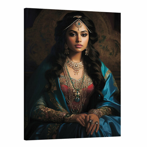Интерьерная картина 50х70 "Принцесса с жемчужной ожерельем"