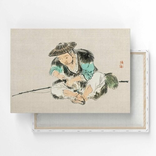 Картина на холсте, репродукция / Байрэй, Коно - Man maintaining a fishing rod / Размер 30 x 40 см