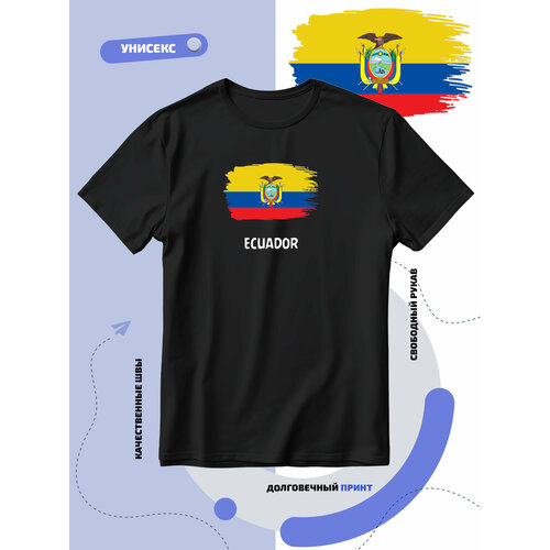 Футболка SMAIL-P с флагом Эквадора-Ecuador, размер 4XS, черный