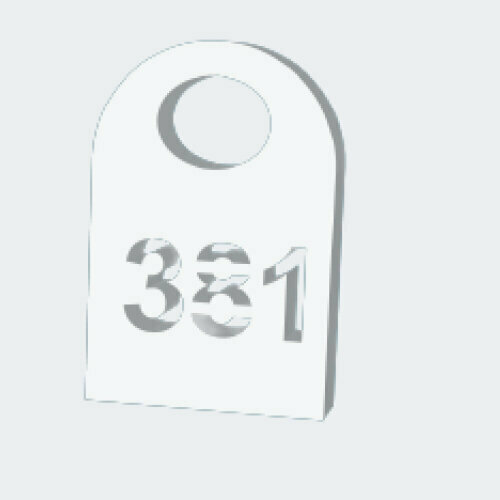 Бирка для ключей 1251, гладкая фактура, 10 шт., бежевый