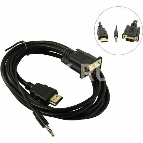 Кабель-переходник HDMI -> VGA+audio Exegate EX-HDMIM-VGAM-3.5JackS-1.8