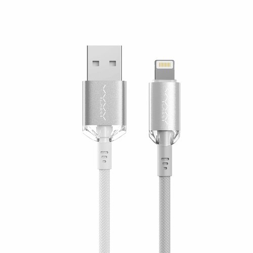 Кабель USB-Lightning Vyvylabs Crystal Series Fast Charging Data Cable, 2.4А, 1м, белый