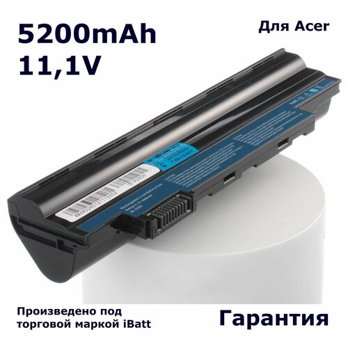 Аккумулятор iBatt 5200mAh, для Aspire One Happy AOHAPPY2-N578Qoo AO522-C58kk AOD257-N578kk AOD257-N57DQws AOD260-2Bk AOHAPPY