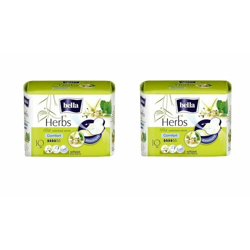 BELLA Прокладки гигиенические "Komfort Softiplait" HERBS, с экстрактом липового цвета, 10 шт, 2 упаковки