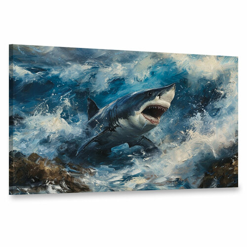 Интерьерная картина 100х60 "Акула в погоне"