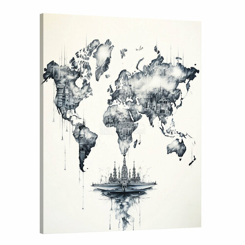 Интерьерная картина 50х70 "Карты путешествий"