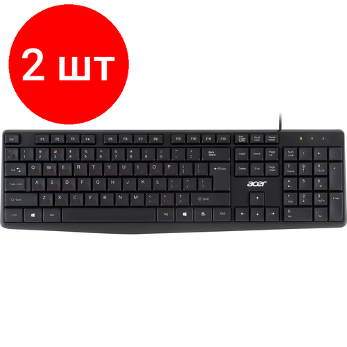 Комплект 2 штук, Клавиатура Acer OKW121 черный USB (ZL. KBDEE.00B)