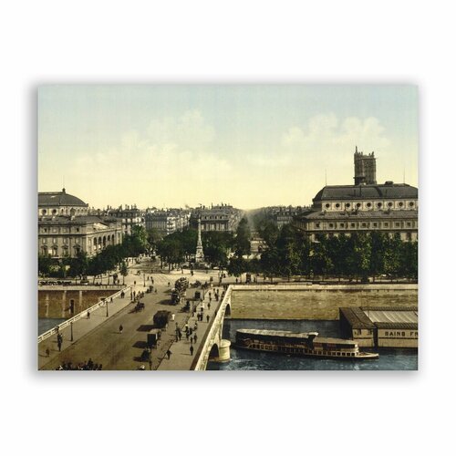 Постер, плакат на бумаге / Place du Chatelet, Paris, France / Размер 30 x 40 см
