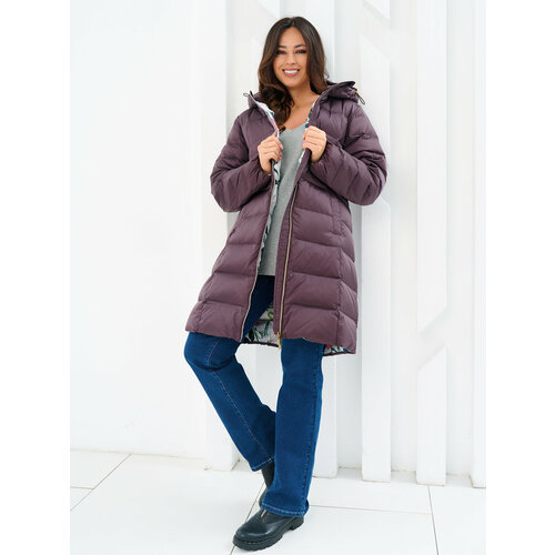 Пальто maxroses, размер 56, фиолетовый