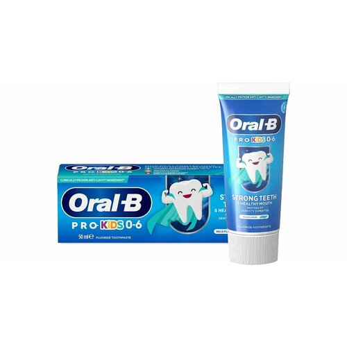 Детская фторосодержащая (1000 ppm) зубная паста Oral-B Pro Kids от 0 -6 лет 50 мл (из Финляндии)