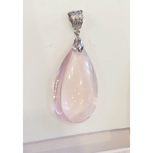 Колье Кулон из стекла "Розовая мечта", стекло, серебряный, розовый