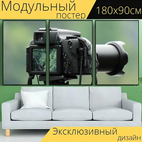 Модульный постер "Камера, цифровая камера, канон" 180 x 90 см. для интерьера