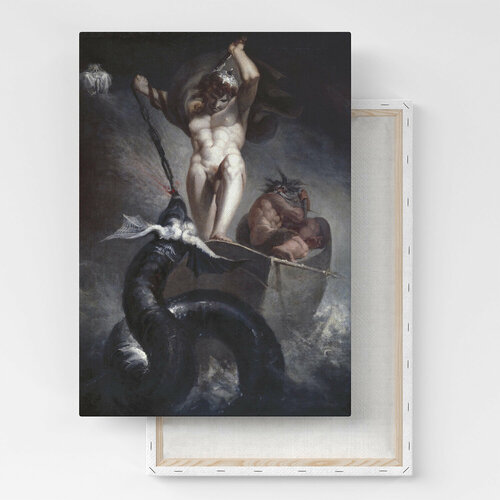 Картина на холсте, репродукция / Иоганн Генрих Фюсли - Thor battering / Размер 60 x 80 см