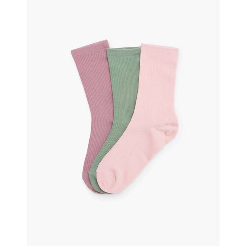 Носки Gloria Jeans, 3 пары, размер 22 (35-37), зеленый, розовый