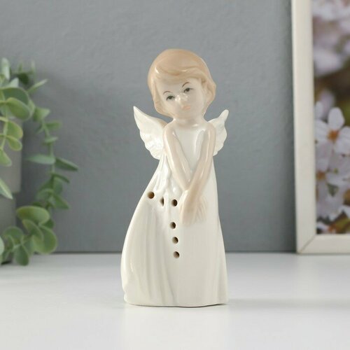Сувенир керамика свет "Девочка-ангел скромница" 6х6,5х13,5 см (комплект из 2 шт)