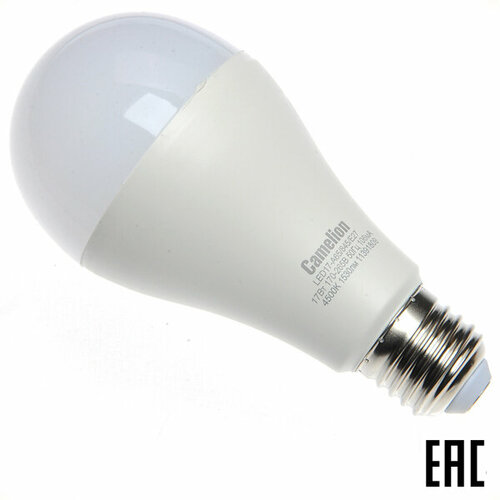Лампа 17Вт LED17-A65/845/Е27 220В 4500К светодиодная груша холодный белый свет (Camelion) (3 шт. в комплекте)