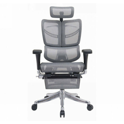 Кресло EXPERT FLY RFYM01-G-GY сетка серая/каркас серый с подножкой