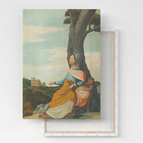 Картина на холсте, репродукция / Сиба Кокан - Европейские пейзажи с фигурами / Размер 40 x 53 см