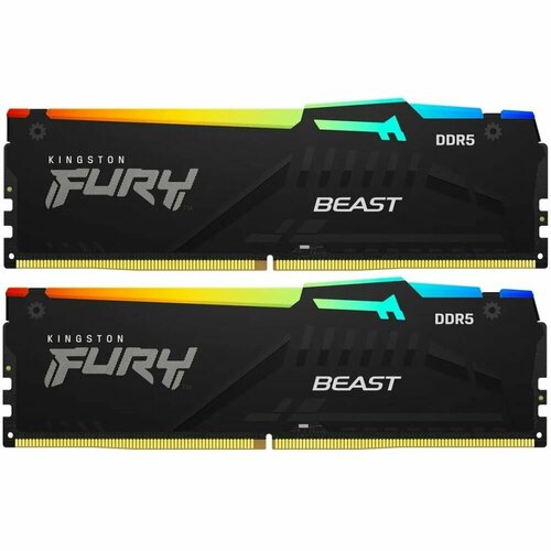 Модуль памяти Kingston 64GB DDR5 5600 DIMM FURY Beast Black RGB