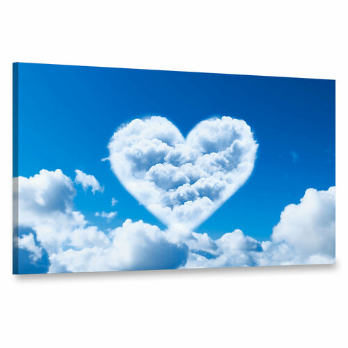 Интерьерная картина 100х60 "Сердца в облаке"